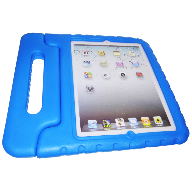 Kids iPad 2/3/4 Box with Handle ~ Blue Cover