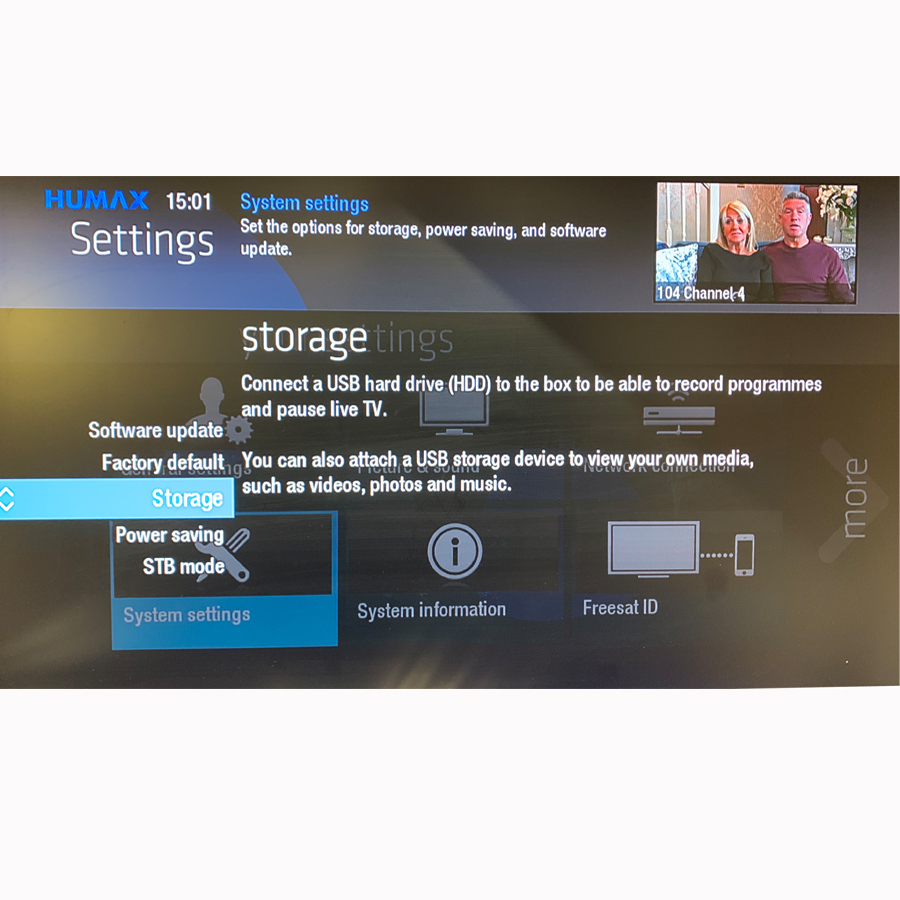 How to fix humax box stuck on not recognising hard drive